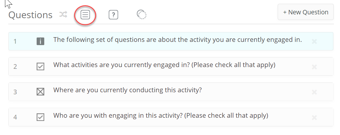 ExpiWell: Ways to Group Questions